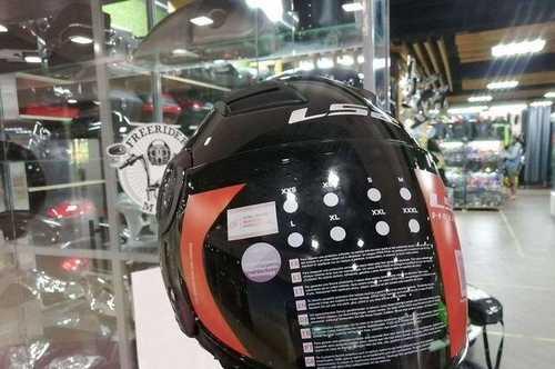 Шлем три четверти LS2 Airflow black для мотоцикла