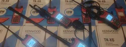 Рация Kenwood TK X6 10w, речная, красная с GPS