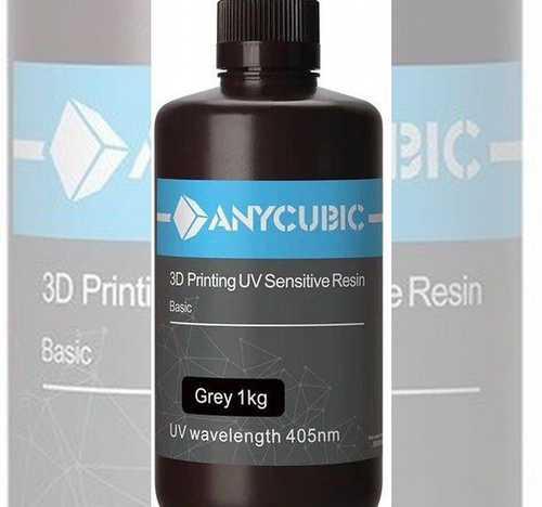 Фотополимерная смола Anycubic Basic, серая, 1 кг