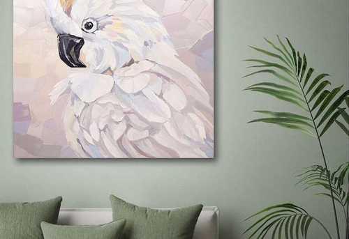 Интерьерная картина текстурная "Белый попугай"