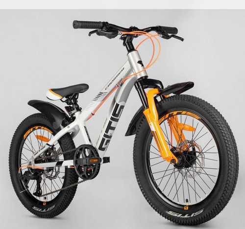 Велосипед sitis crosser 20" (2024) White-Grey-Oran