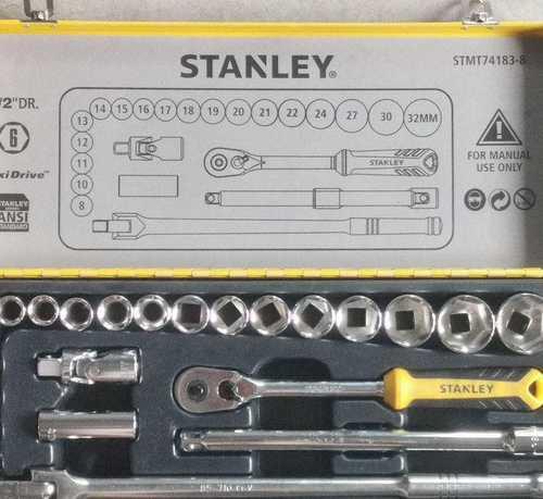 Набор торцевых головок Stanley 1/2, 24 предмета