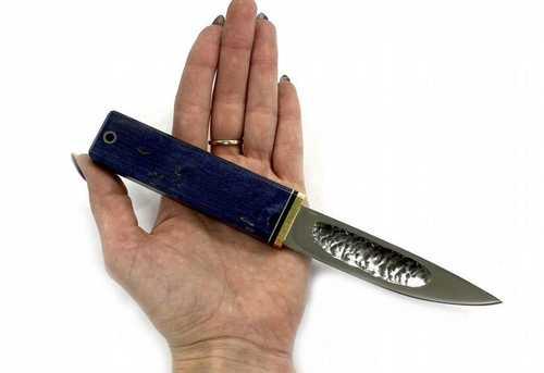 Шейный Якутский нож в деревенных ножнах, D2, стаб