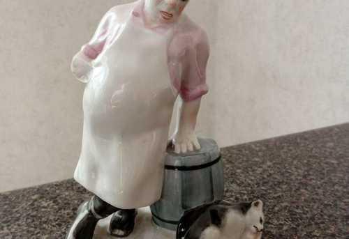 Винтажная статуэтка Кот и повар
