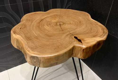 Журнальный столик лофт из дерева карагача