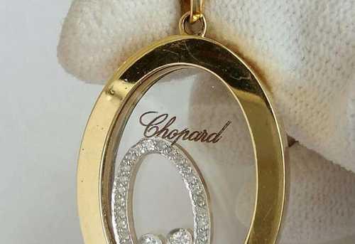 Золотой 585 кулон в стиле chopard с бриллиантами