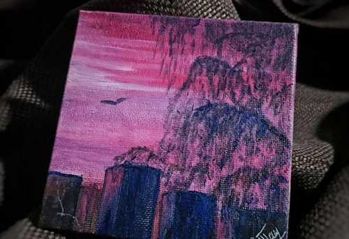 Яд любви" миниатюра маслом на холсте