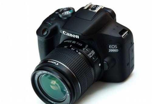 Зеркальный фотоаппарат Canon EOS 2000D, черный