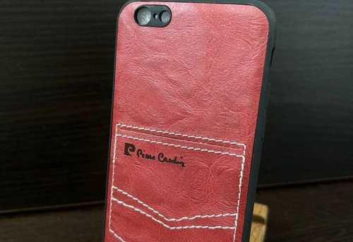 Чехол для iPhone 6/6S красный с карманом