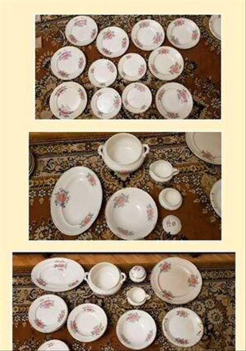 Набор посуды зик Конаково СССР 23 предмета цветы
