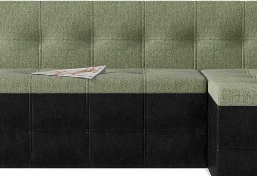 Кухонный угловой диван со спальным местом зеленый