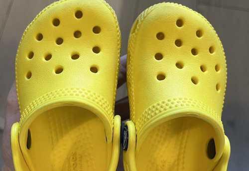 Crocs c5 (20-21 размер) желтые сабо