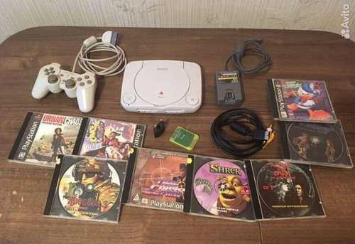 PlayStation 1 PS One + 8 игр