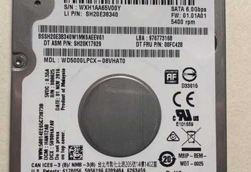 HDD Диск 2.5" SATA WDC WD5000lpcx-08VHA 500gb