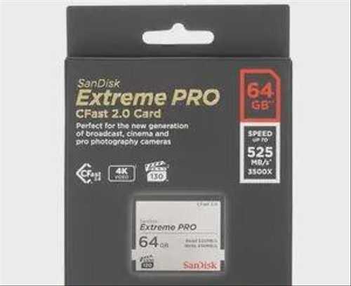 Карта памяти Sandisk Extreme PRO CFast 2.0 64 гб