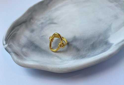 Женское кольцо Овал, позолота 18 к