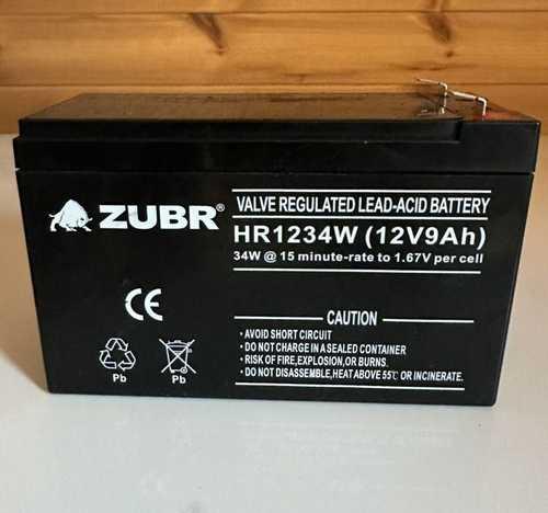 Аккумулятор zubr HR 1234W (12V9Ah)
