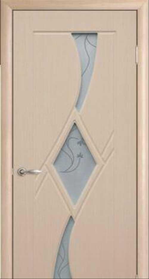 Дверь Геона Рубин-3, до белое, ультрашпон, дуб бел