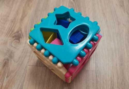 Развивающие игрушки, логический куб большой сортер
