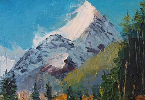 Картина "гора Белалакая" пейзаж горы Кавказа