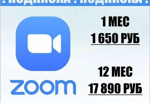 Подписка Zoom Pro (Зум Про) платная 1-12 месяцев