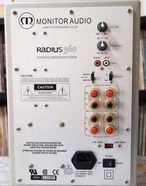 Классный сабвуфер Monitor audio radius r360