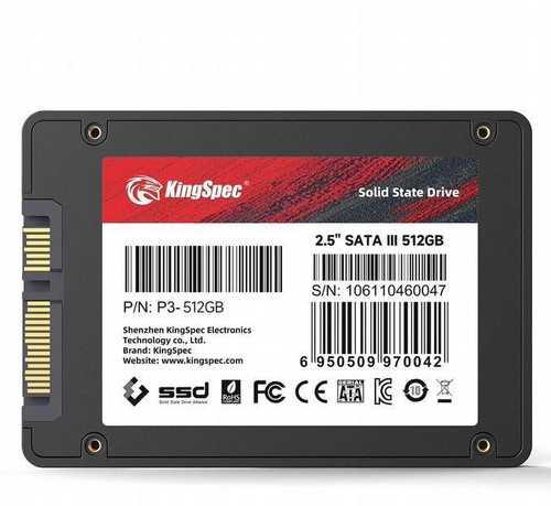 SSD накопитель kingspec P3-512 512гб, 2.5"