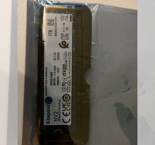 SSD накопитель Kingston NV2 SNV2S/1000G 1тб, M.2 2