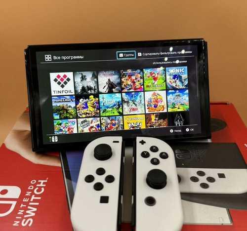 Nintendo Switch oled прошитая + игры