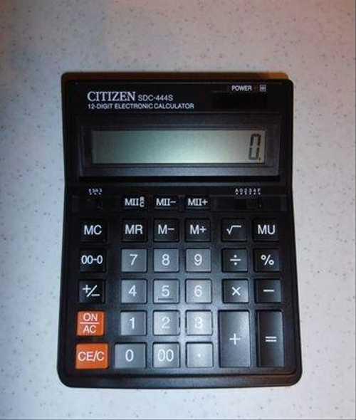 Калькулятор бухгалтерский большой citizen SDC-444S