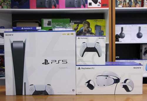 Приставка Sony PS5 + 2-й геймпад +Шлем VR 2