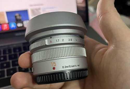 Panasonic Leica DG summilux 15mm f1.7 silver
