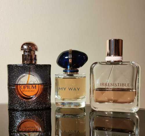 Black Opium. Armani My way. Givenchy Irresistible