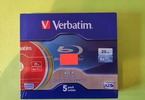 Blu ray диск болванка Verbatim 25gb 5 шт упак