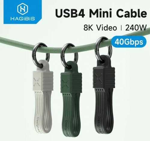 USB4 кабель 12.5см / 40Gbps - 8K - 240W