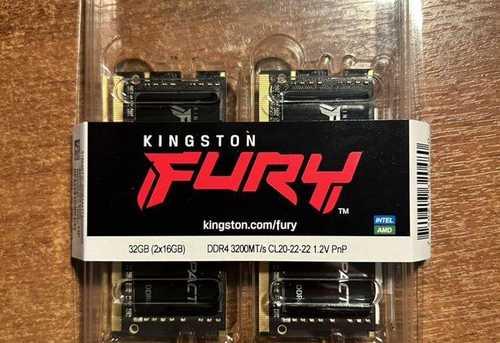 Sodimm Kingston Fury impact DDR4 3200 мгц 2x16 гб