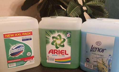 Набор 5л/5л/5л Ariel/Lenor/Domestos Авито-Доставка