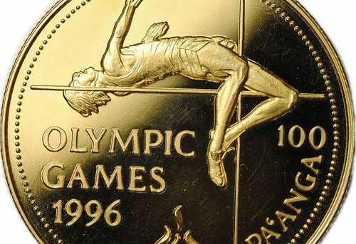 Золотая Монета 100 паанга 1994 Олимпиада Атланта 1