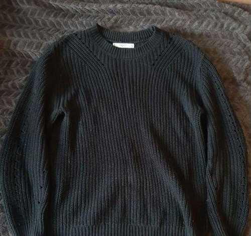 Чёрный свитер женский M вязанный