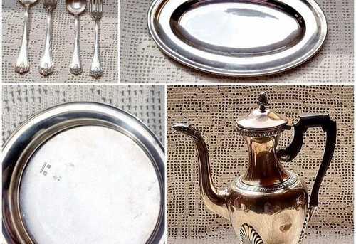 Набор посуды ложки тарелки кофейник кристофль