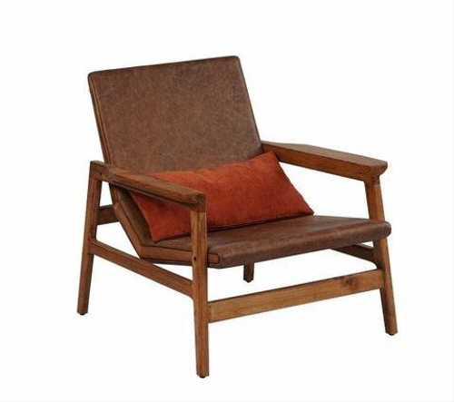Кожаное кресло с подушкой в комплекте