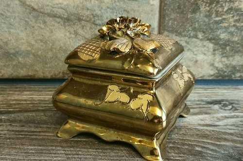 Шкатулка под золото керамика