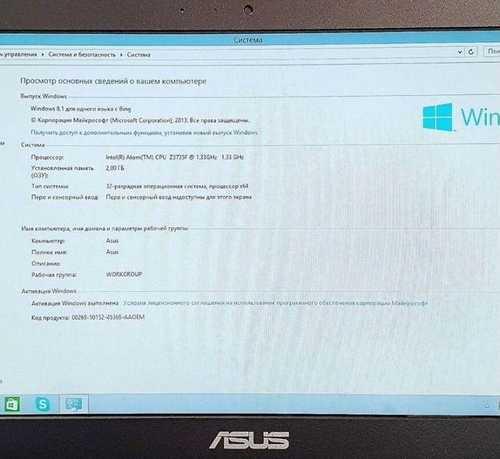 11.6 "Ноутбук asus EeeBook X205TA