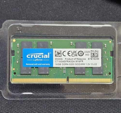 Озу Crucial SO-dimm DDR4 16Gb 3200MHz