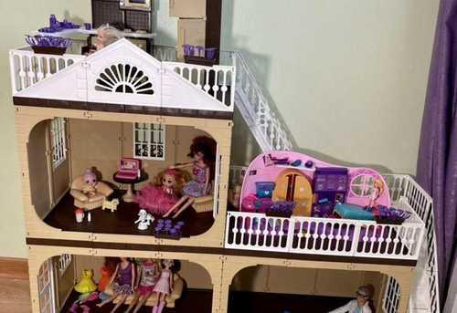 Домик кукольный + дом Полли Покет