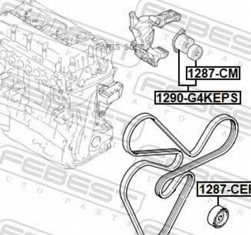 Febest 1290-G4keps ролик натяжителя ремня с механизмом натяжения\ Kia Sportage 04-10