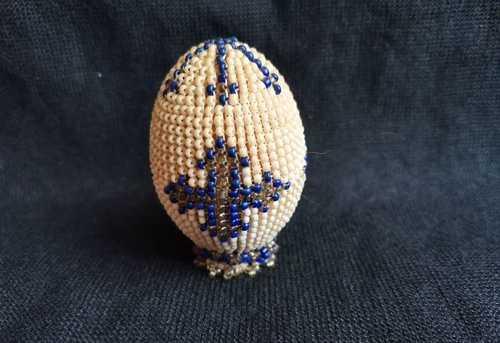 Яйцо пасхальное деревянное бисер вышивка