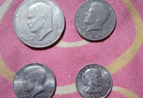 1 доллар, пол доллара США 1971, 1976, 1979, 1980