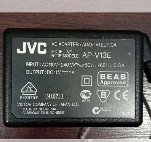 Адаптер(блок питан) JVC AP-V13E для вид.кам JVC