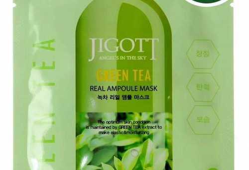 Набор масок для лица jigott зеленый чай 10 шт